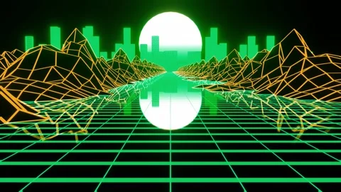 Seamless loop retro 1980s animation flyi... | Stock Video | Pond5