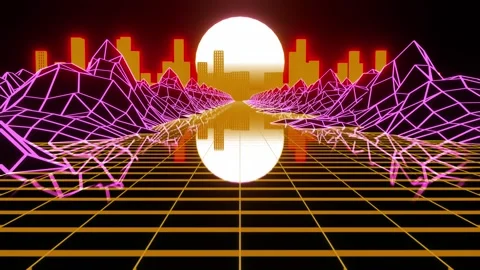 Seamless loop retro 1980s animation flyi... | Stock Video | Pond5