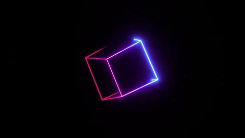 Seamless loop rotating wireframe cube on... | Stock Video | Pond5