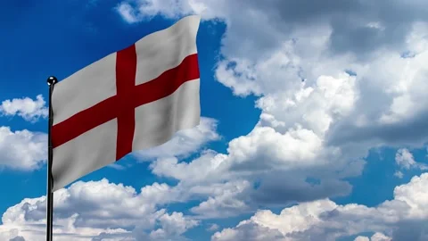 Seamless looping England Flag waving in ... | Stock Video | Pond5