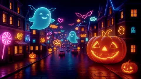 Seamless looping Halloween 3D animation ... | Stock Video | Pond5