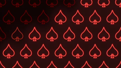 Seamless neon red spades pattern on blac... | Stock Video | Pond5