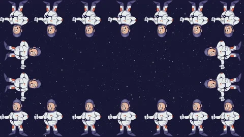 Seamless spaceman frame on starry blue b... | Stock Video | Pond5