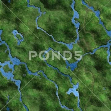 Seamless Texture land and river. Abstract map top view ~ Clip Art #69372203