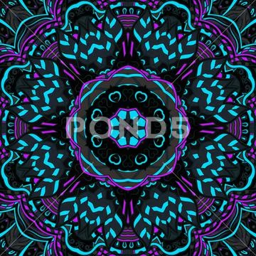 Seamless tile texture. Tracery mehndi design image. Dark toxic colors ...