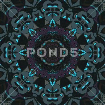 Seamless tile texture. Tracery mehndi design image. Dark toxic colors ...