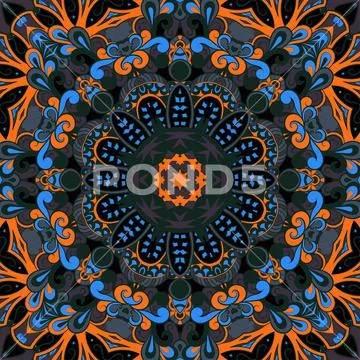 Seamless tile texture. Tracery mehndi design image. Dark toxic colors ...