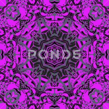 Seamless tile texture. Tracery mehndi design image. Dark toxic colors ...