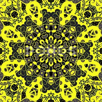 Seamless tile texture. Tracery mehndi design image. Dark toxic colors ...