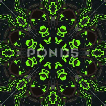 Seamless tile texture. Tracery mehndi design image. Dark toxic colors ...