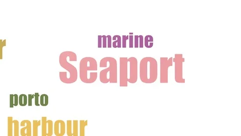 Seaport Animated Flat Word Cloud On Whit... | Stock Video | Pond5