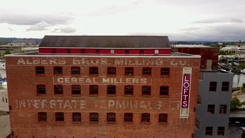 Seaport terminal buildings in Thea Foss ... | Stock Video | Pond5