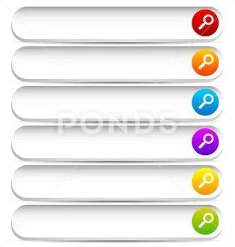 Search bars, buttons with magnifier glass symbols ~ Clip Art #98347395