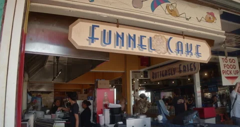 Seaside Beach and Boardwalk, Funnel Cake... | Stock Video | Pond5