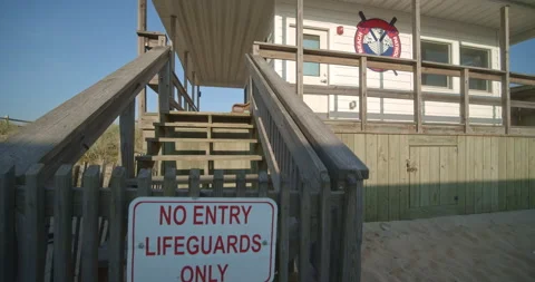 Seaside Park Beach Patrol, Sign: No Entr... | Stock Video | Pond5