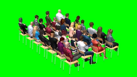 Seated Audience Back View Green Screen A... | Stock Video | Pond5