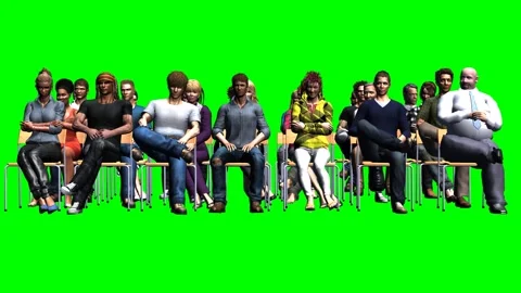 Seated Audience Front View Green Screen ... | Stock Video | Pond5