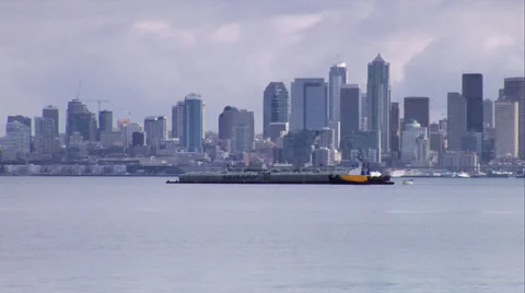 Seattle bay area and skyline | Stock Video | Pond5