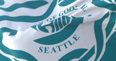 Seattle city flag, city of USA or United... | Stock Video | Pond5