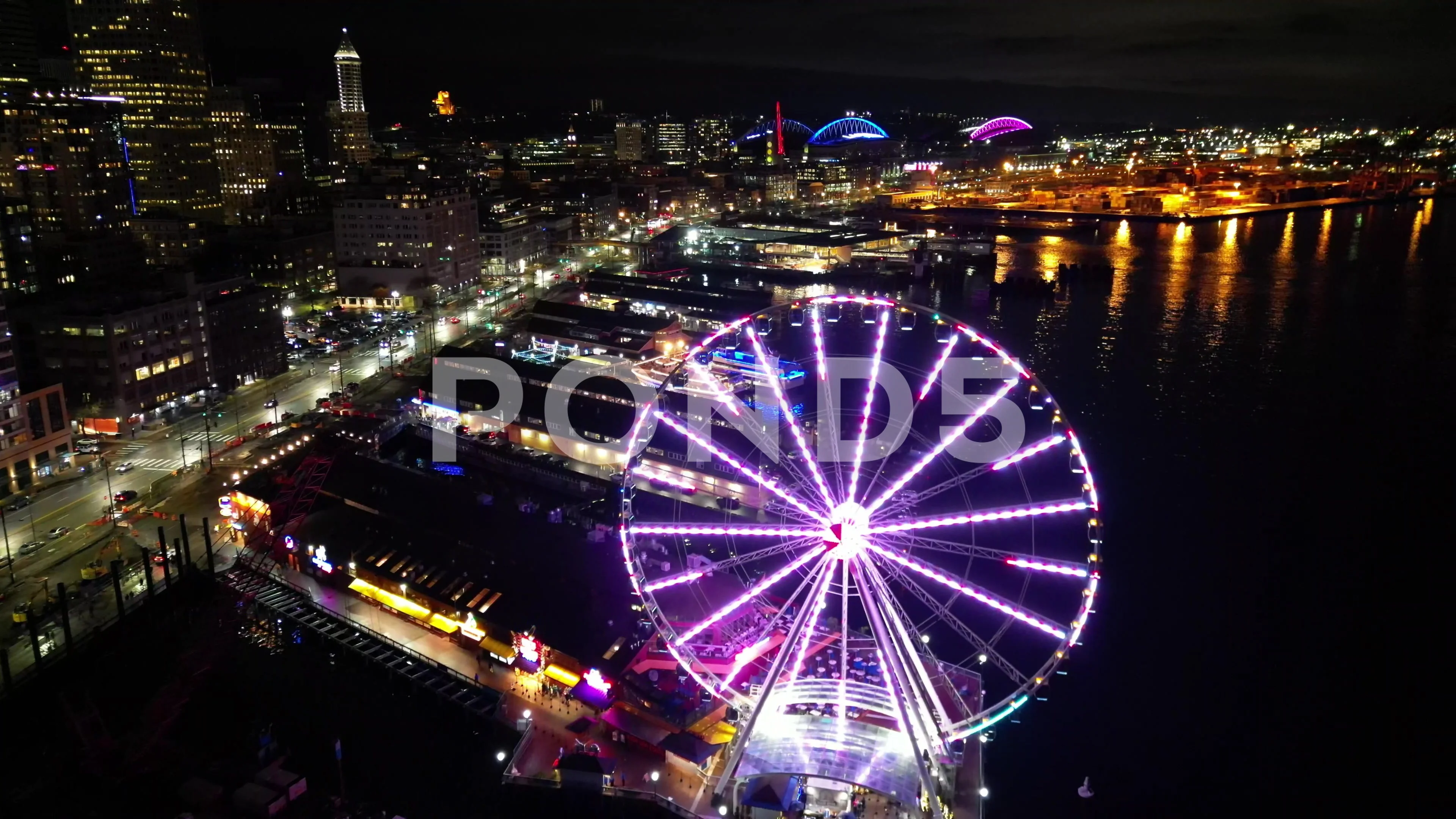 Purple Ferris Wheel Seattle Seattle's Great Wheel Night. Pentax User