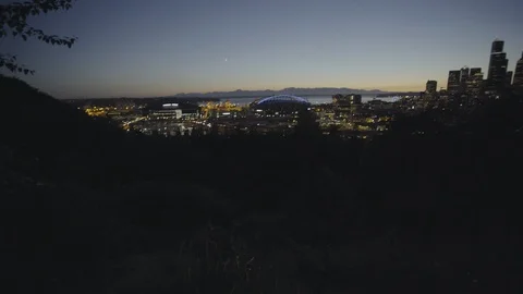Seattle, Washington, USA: Blue Hour Nigh... | Stock Video | Pond5