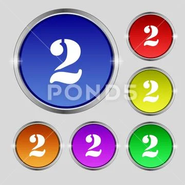 Second place award sign. Winner symbol. Step two. Set of coloured ...