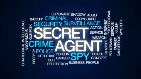 Secret agent animated word cloud, text d... | Stock Video | Pond5