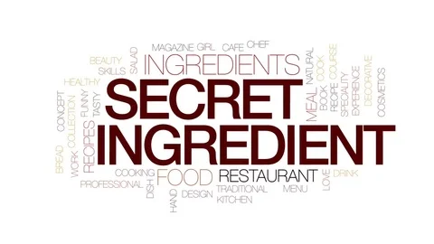Secret ingredient animated word cloud, t... | Stock Video | Pond5