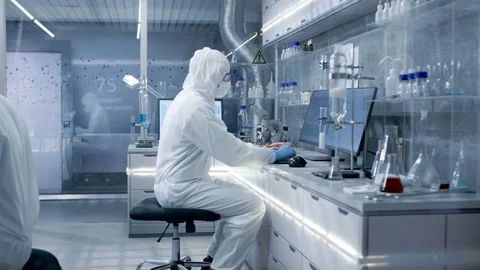 In a Secure High Level Laboratory Scient... | Stock Video | Pond5