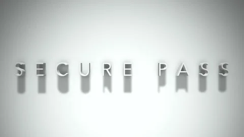 secure pass 3D title animation with shad... | Stock Video | Pond5