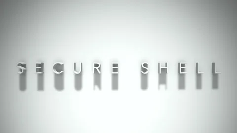 secure shell 3D title animation white te... | Stock Video | Pond5