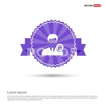 Secure User Icon - Purple Ribbon banner: Graphic #96961505