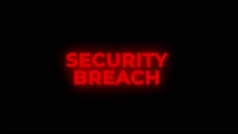Security Breach Red Warning Error Alert ... | Stock Video | Pond5