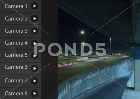 Security Camera App Interface Road Carpark: Royalty Free #74747566