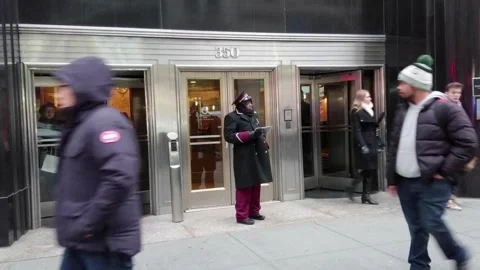 Security Guard and Visitors at Empire St... | Stock Video | Pond5