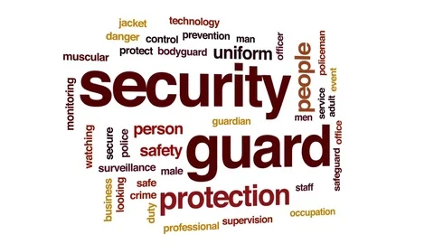 Security guard animated word cloud, text... | Stock Video | Pond5
