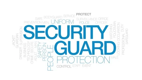 Security guard animated word cloud, text... | Stock Video | Pond5