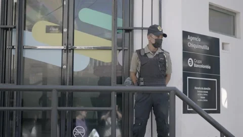 Security guard standing outside patrolli... | Stock Video | Pond5