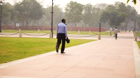 Security guard walking at India gate pat... | Stock Video | Pond5
