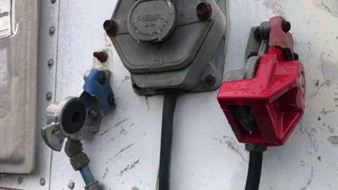 Security Lock for Air Brakes on Tractor ... | Stock Video | Pond5