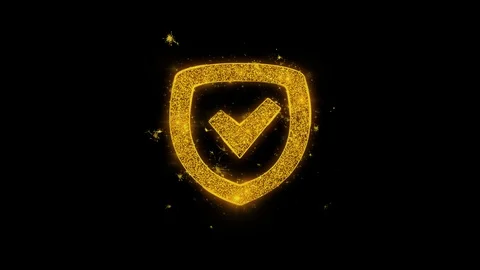 Security Shield Icon Sparks Particles on... | Stock Video | Pond5