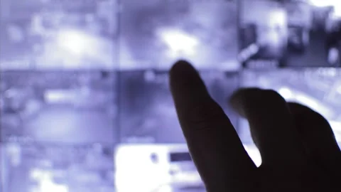 Security Watch Surveillance Camera Screen Stock Video Footage | Royalty ...
