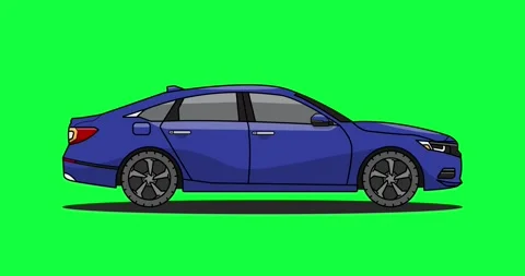 Sedan Car Animation , Sedan car Green Sc... | Stock Video | Pond5