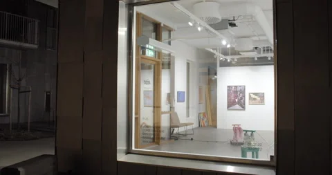 See through window of empty illuminated ... | Stock Video | Pond5