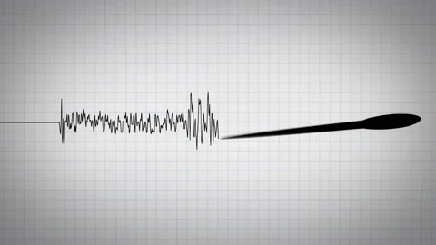 Seismometer scale drawing waves of an ea... | Stock Video | Pond5