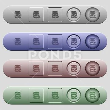 Select database table column icons on horizontal menu bars Illustration ...
