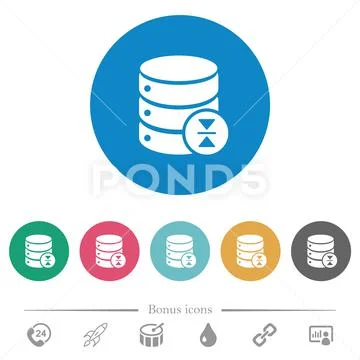 Select database table row flat round icons Illustration #152203544