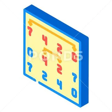 Selection sort algorithm isometric icon vector illustration: Graphic #267854985