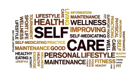 Self Care animated tag word cloud,animat... | Stock Video | Pond5