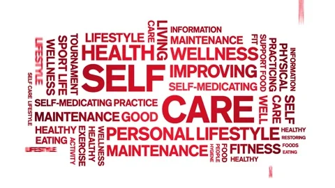 Self Care animated tag word cloud,animat... | Stock Video | Pond5